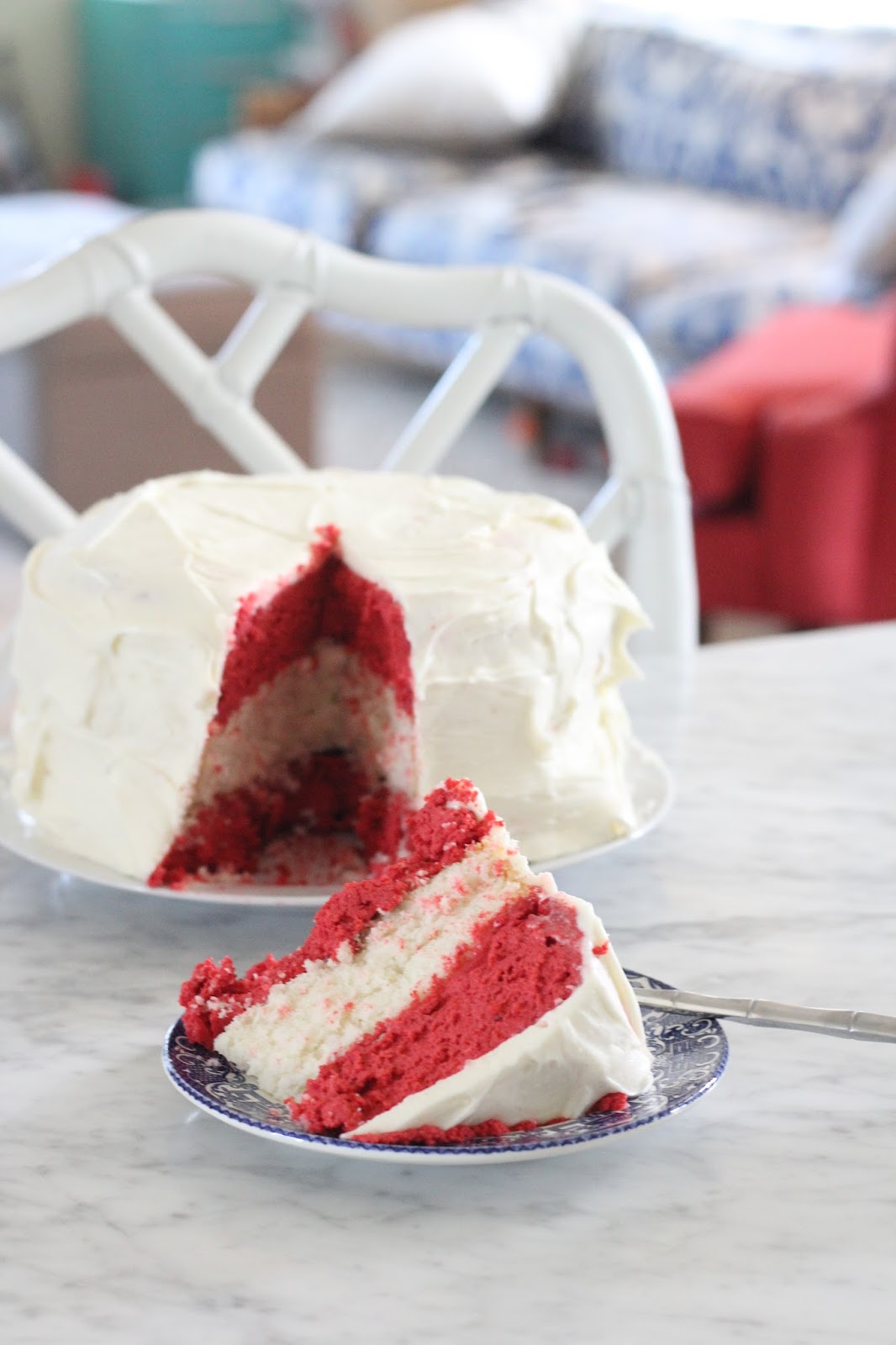 Red Velvet Cheesecake-Vanilla Cake with Cream Cheese Frosting | Stripes ...