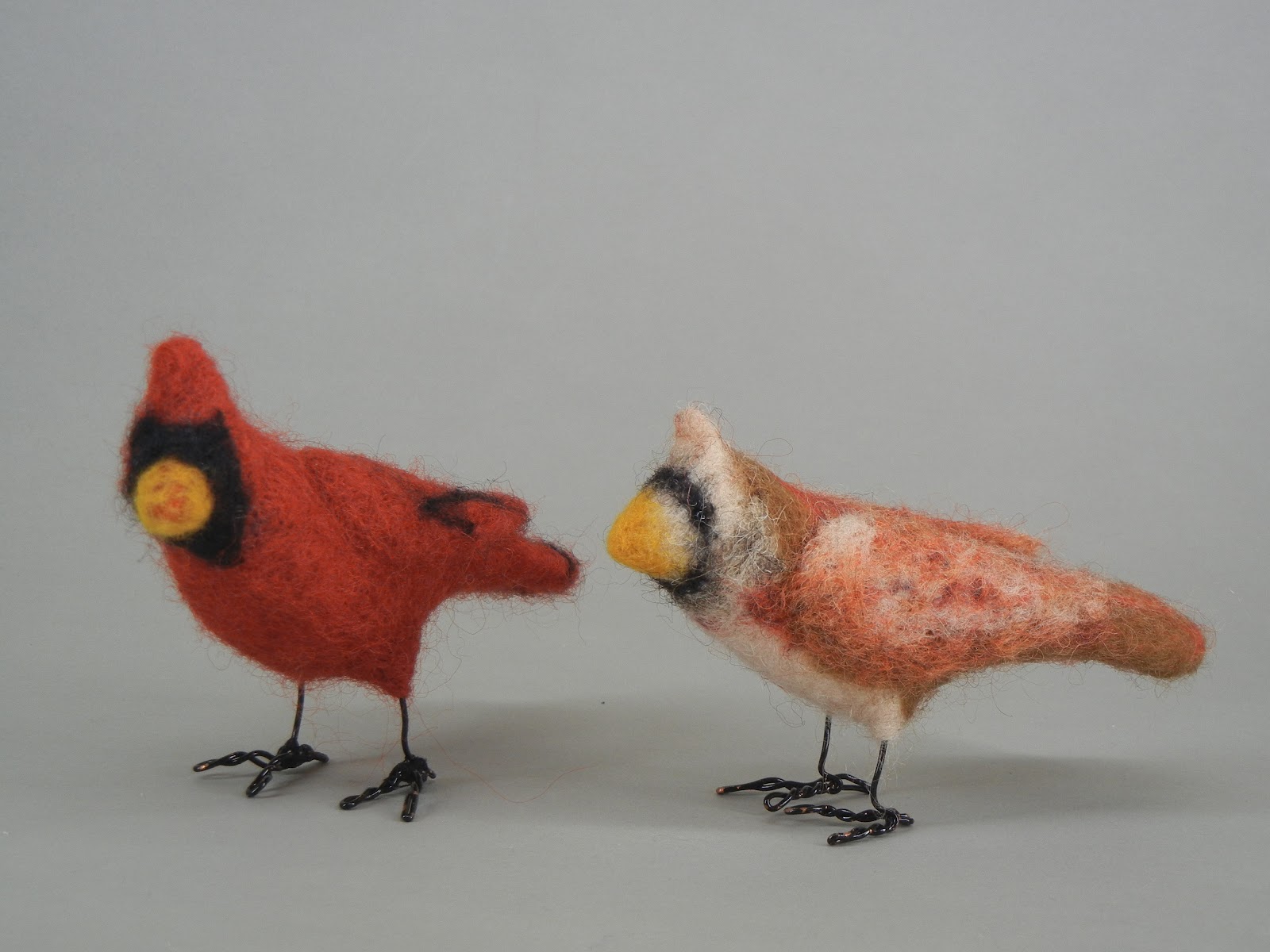Figures & Fibers: Needle Felted Cardinals