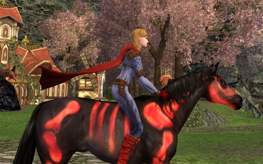 Supergirl of Lorien: Red Painted Skeleton Horse and other painted horses