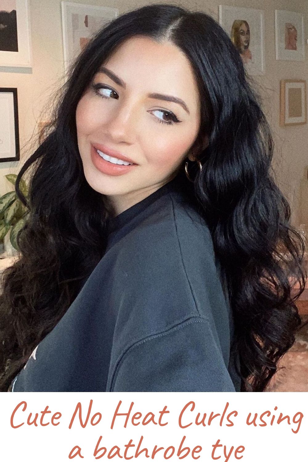 Cute No Heat Curls using a bathrobe tye - Pukrol Satwa