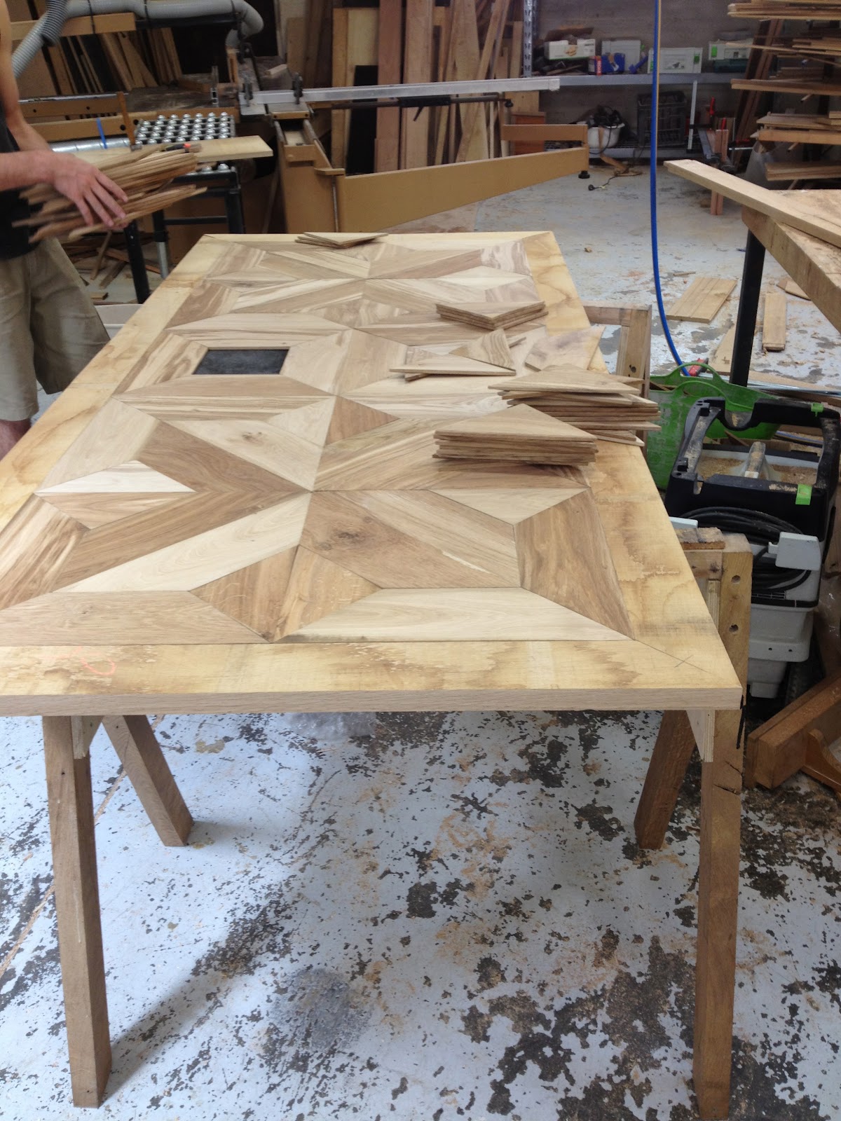 Tischler: French Oak Parquet Table