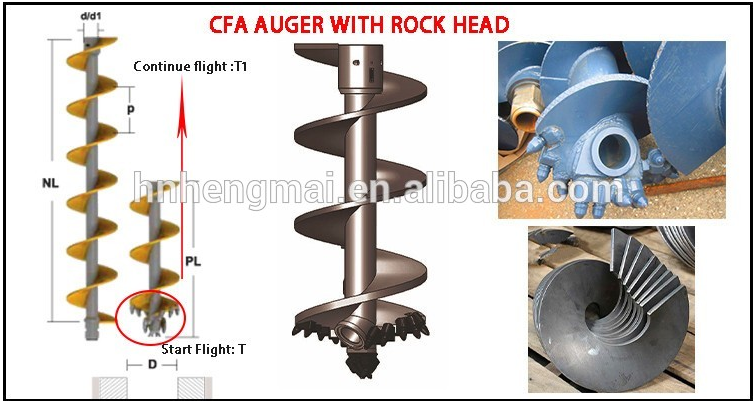 Hunan HM Machinery Co.,Ltd.: CFA Continuous flight auger with Rock head