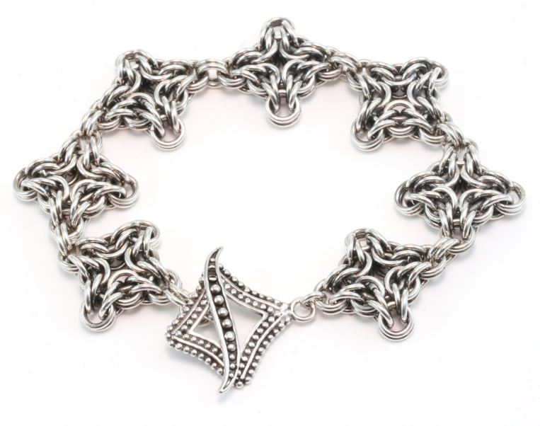 Diamond Byzantine Chain Maille Bracelet Tutorial / The Beading Gem