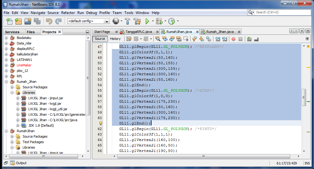 Membuat Objek Rumah Sederhana dengan Open GL