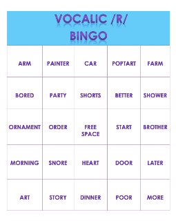 Speech and Language LaunchPad: Vocalic /R/ Bingo