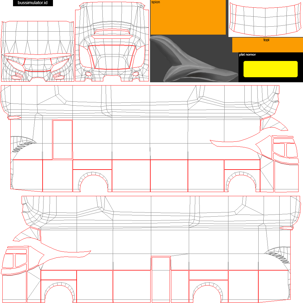 Template Bussid JB3/Arjuna XHD/Bimasena SDD/Evolander Terbaru - Skin ...