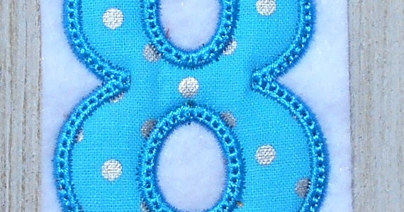 AdelaidesCorner: Number 8 applique, machine embroidery design, 8th birthday