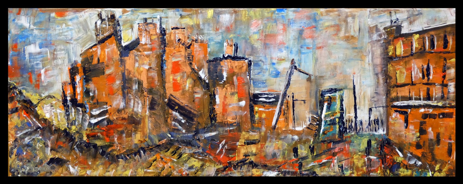 Gary Boyd, Artist Blog: Clydebank Blitz - Acrylic on Canvas
