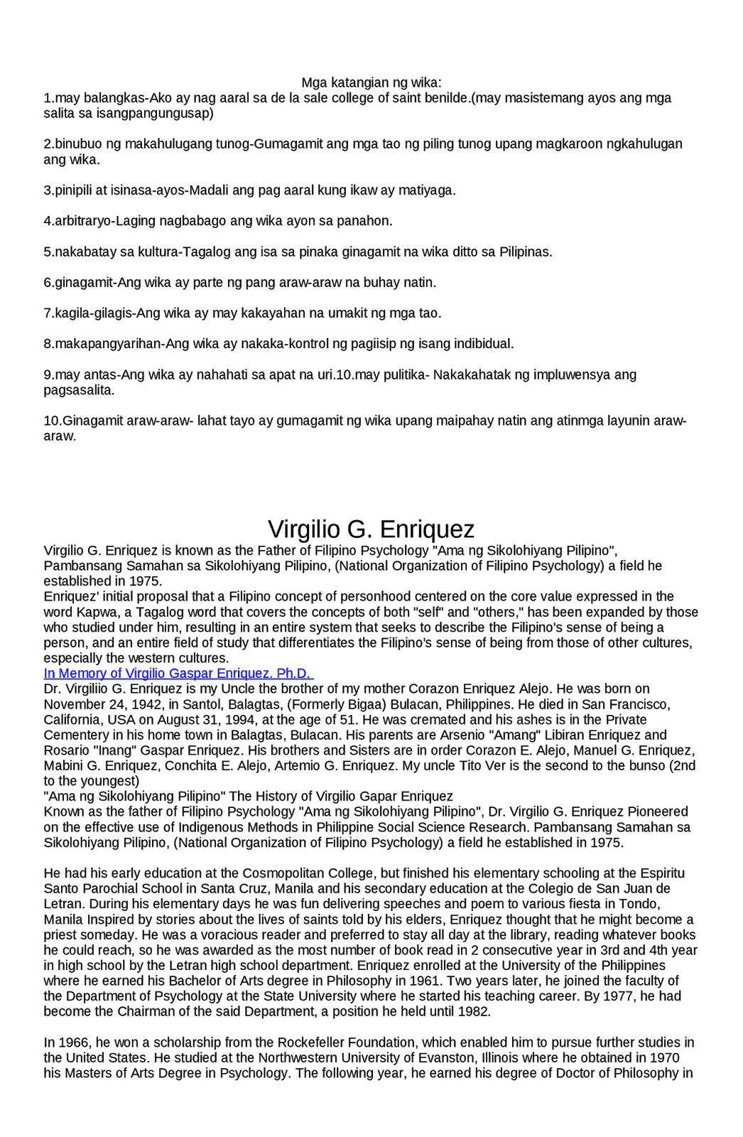 mga katangian ng wika - philippin news collections