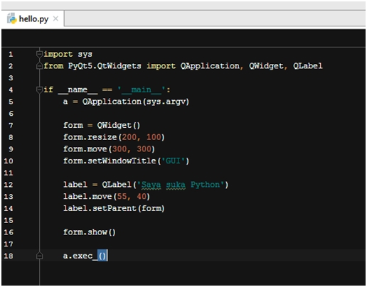 Membuat Program GUI pertama menggunakan PyQt5