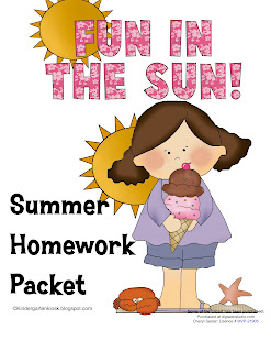 Kindergarten Kiosk: Summer Homework Packet