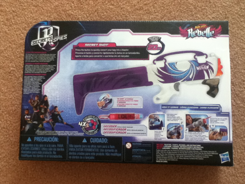 Outback Nerf: Review: Nerf Rebelle Secret Shot (grey trigger Aus)