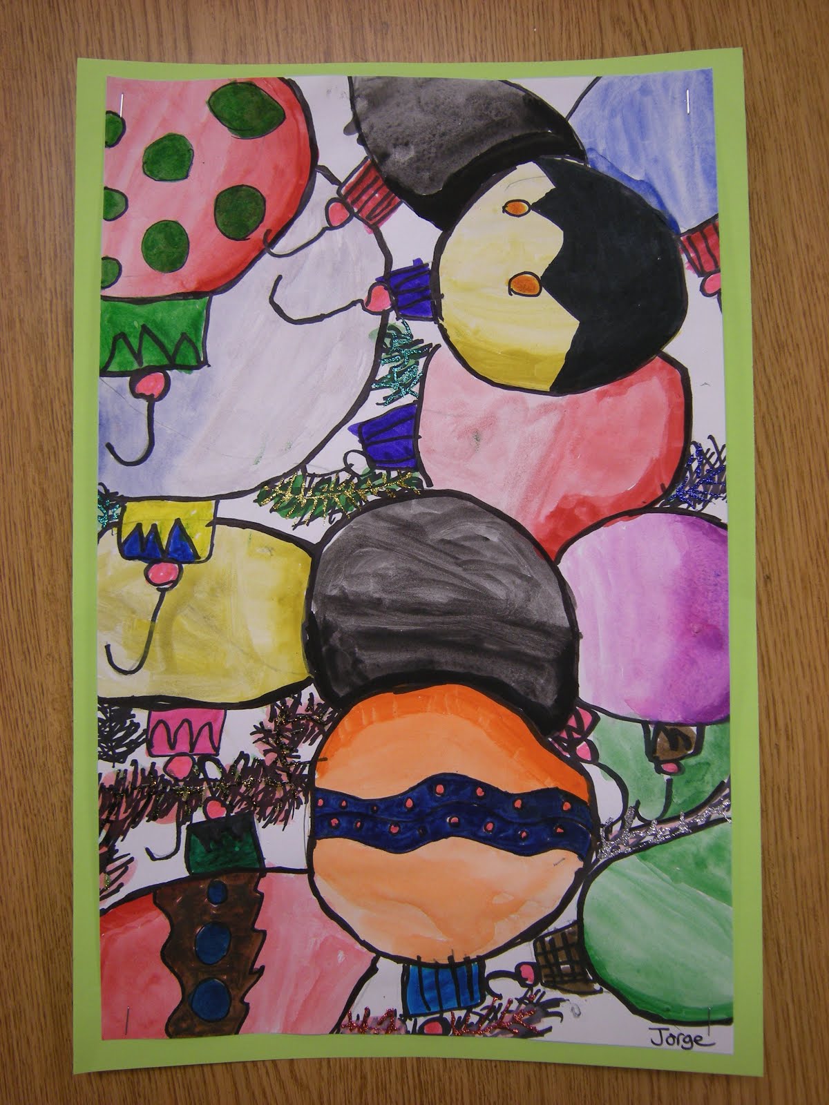 WHAT'S HAPPENING IN THE ART ROOM??: 4th Grade: Ornament Collage