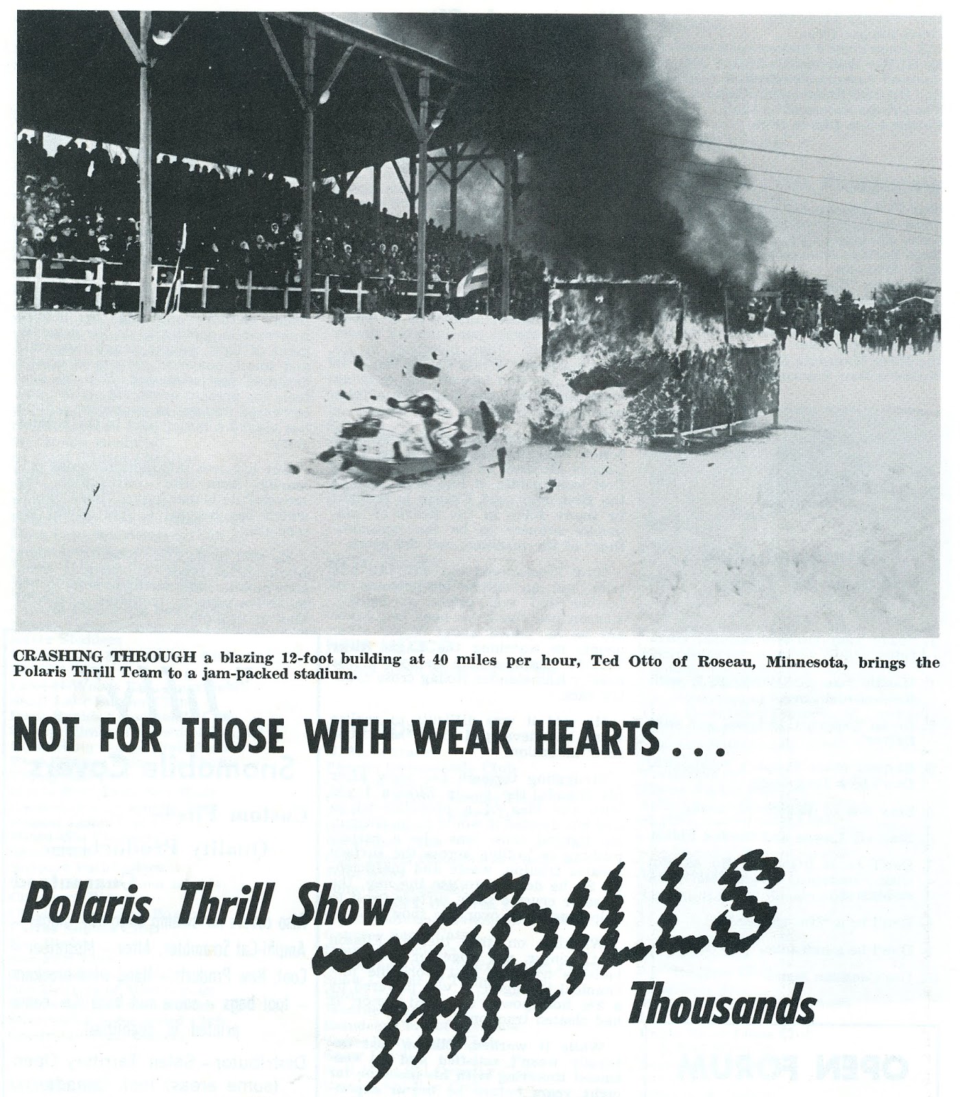 CLASSIC SNOWMOBILES OF THE PAST: 1969 - POLARIS SNOWMOBILE THRILL SHOW