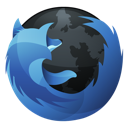 Iconos navegadores: Firefox en azul y negro