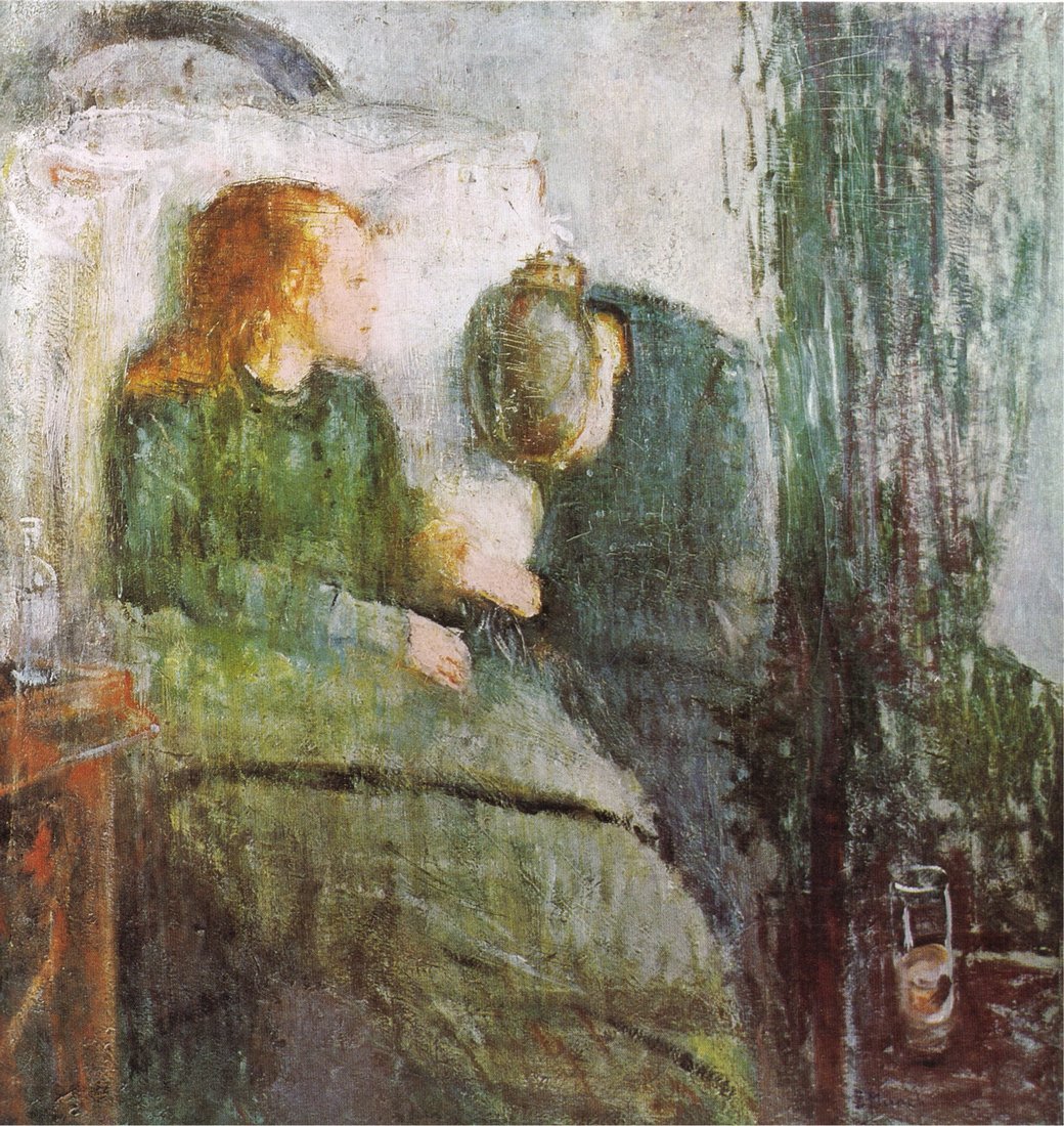 Paintings Reproductions | The sick child 02, 1885 by Edvard Munch (1863 ...