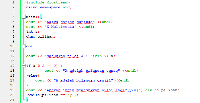 Daiva Naflah: Cara Koding C++ Menentukan Bilangan Ganjil Genap ...