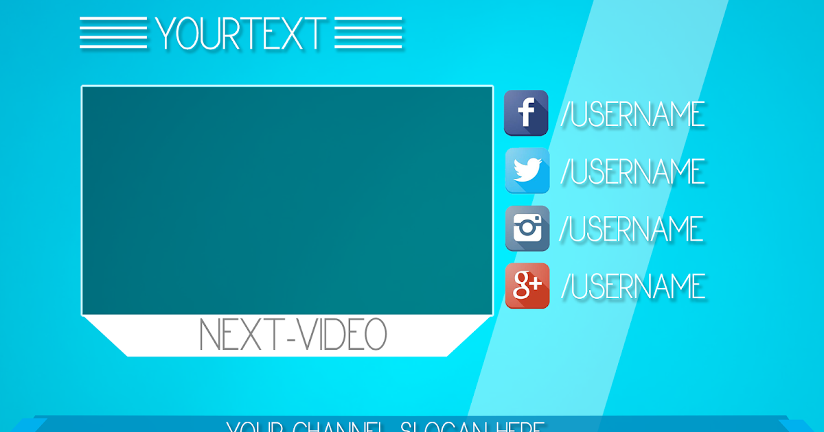 Simple blue Youtube outro template free Download || Outro Template #6 ...