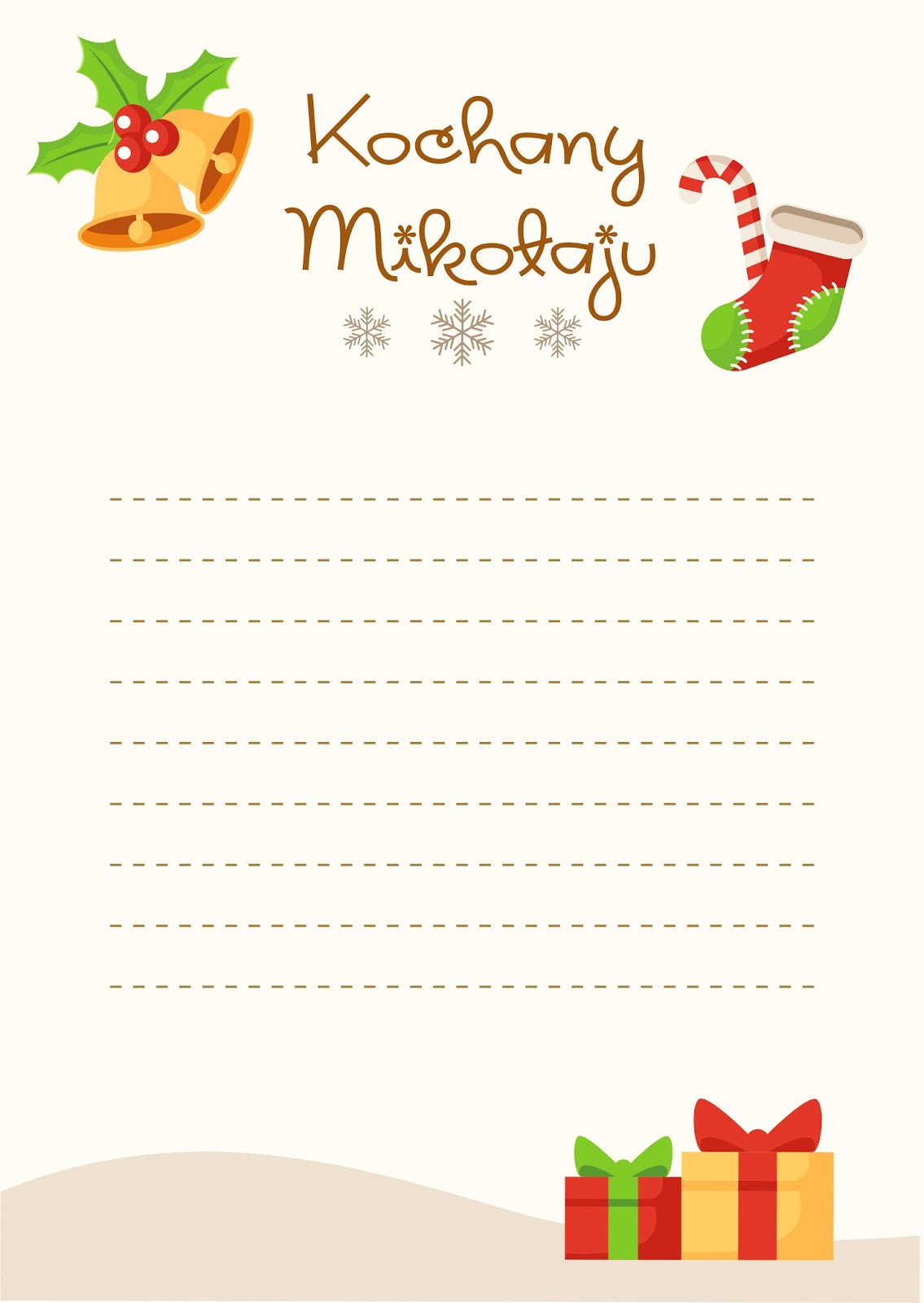 Ania mama Agnieszki: Piszemy list do Mikołaja - szablony do druku