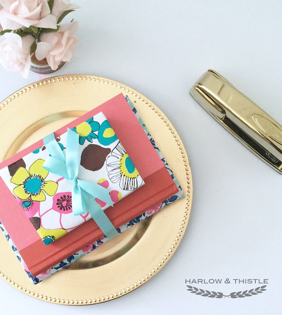 DIY Wrapping Paper Book Cover - Harlow & Thistle