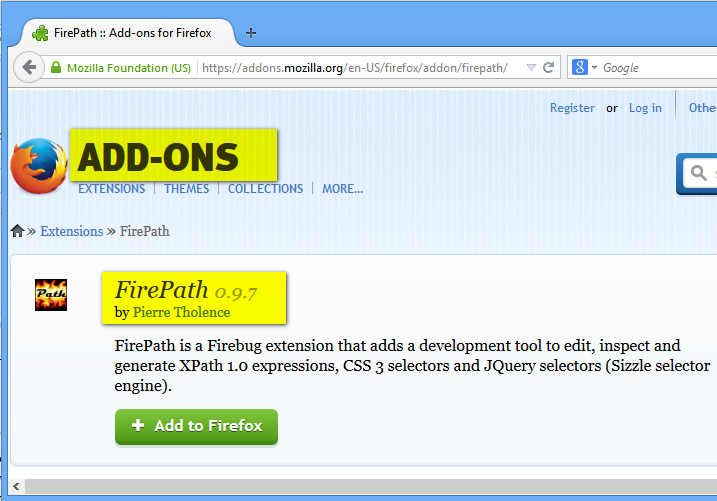Selenium Easy to Learn: 12. Install Firepath Addon for Firefox