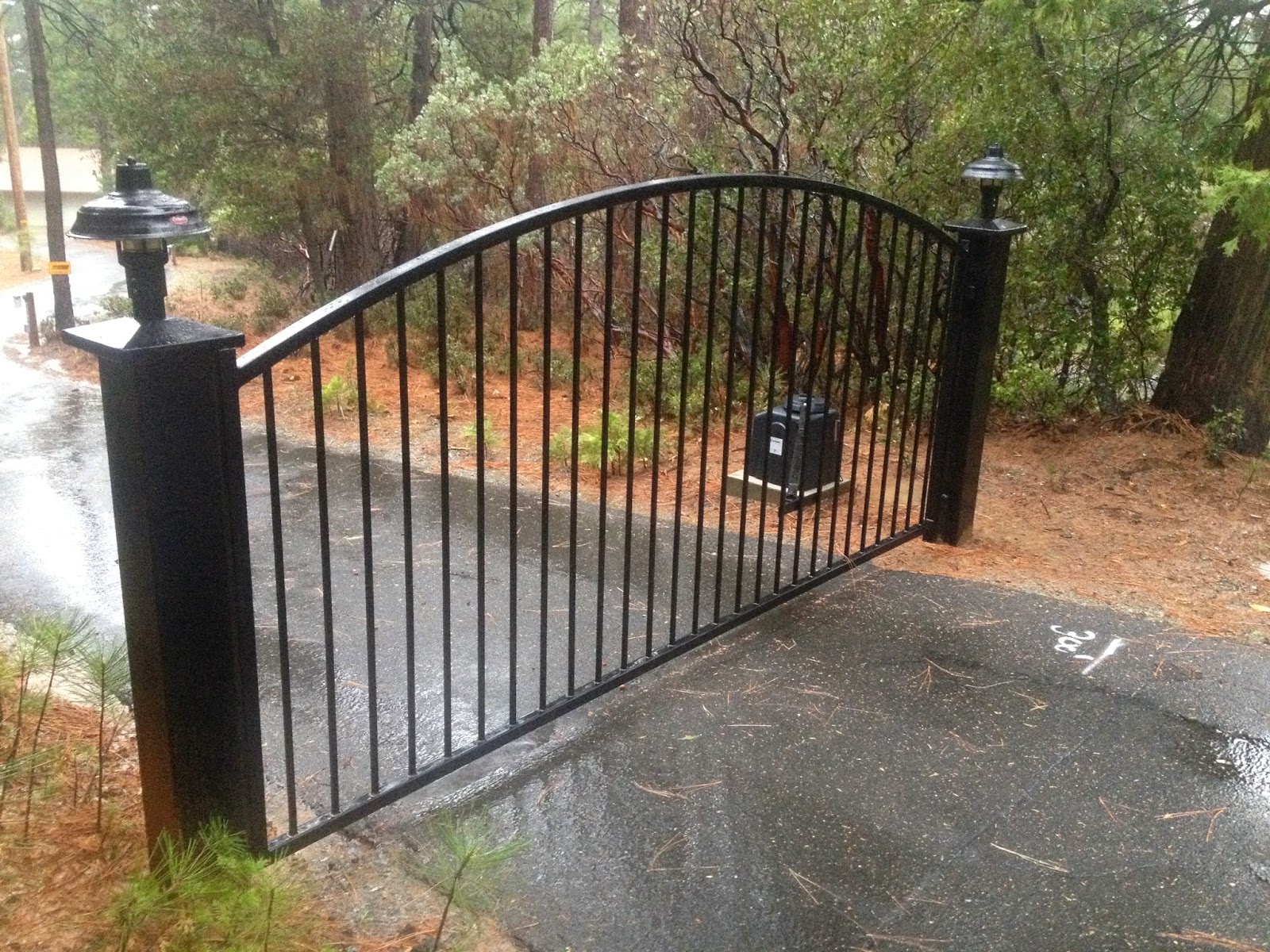 Living Iron: Driveway Gate with Lights