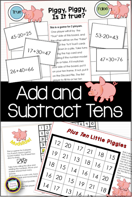 Primary Inspiration: Adding & Subtracting Tens ... Plus a Freebie!