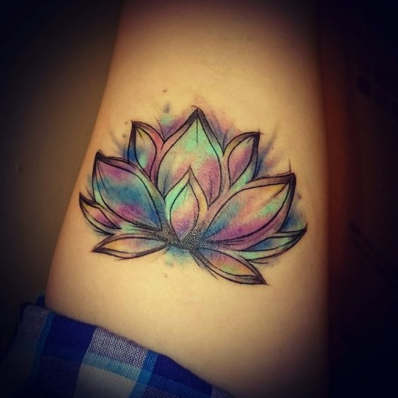 [64+] Lotus Flower Elbow Tattoo | Tatouage Png