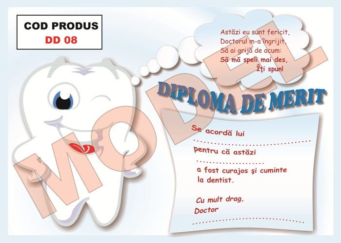 DIPLOME FEL DE FEL : MODELE DE DIPLOME DE MERIT PENTRU COPII LA STOMATOLOG