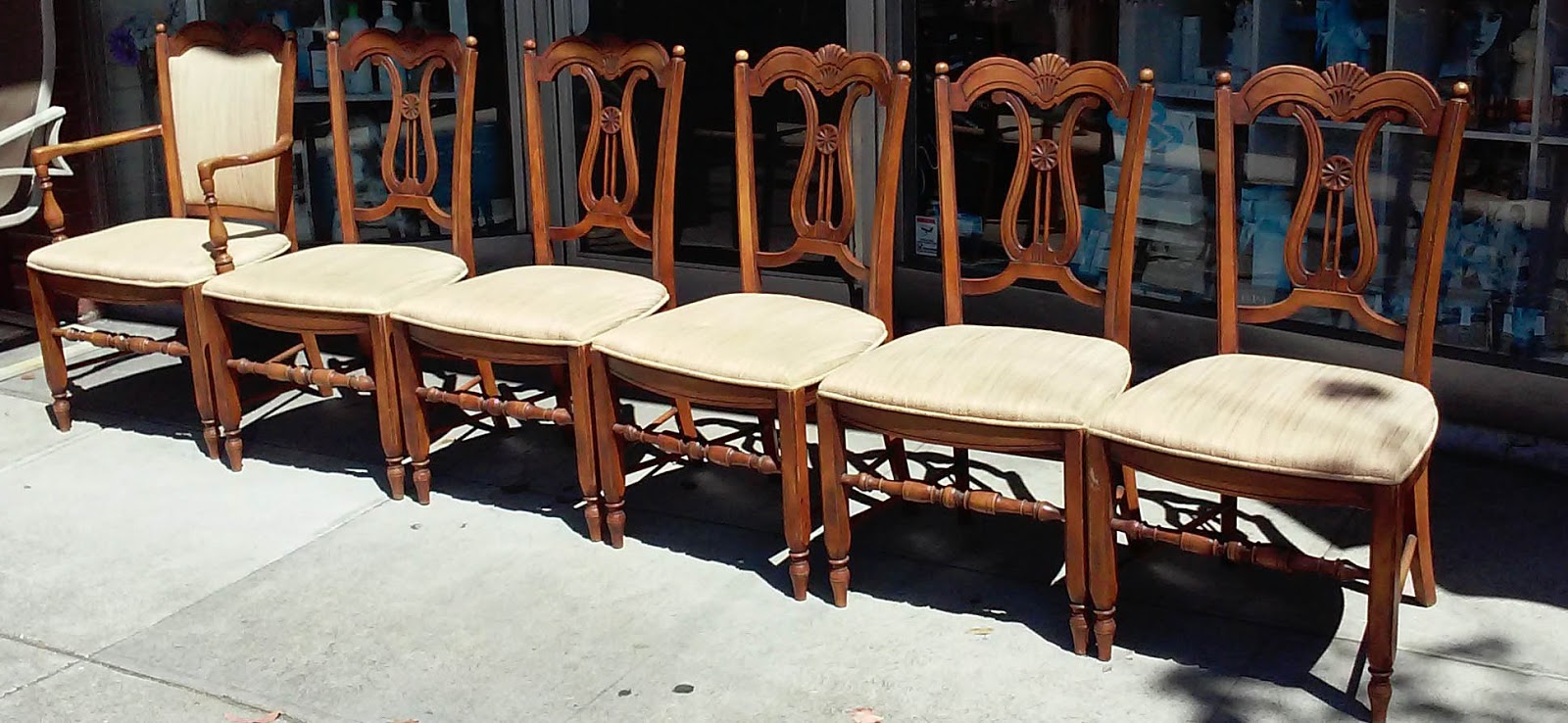 UHURU FURNITURE & COLLECTIBLES: SOLD **REDUCED** Set of 6 "Violin Back ...