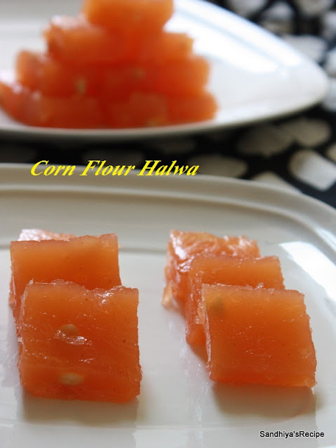 Sandhiya's Cookbook: Bombay Karachi Halwa | Corn flour halwa | Diwali ...