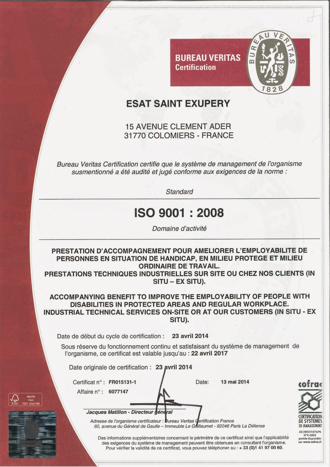 Apeihsat: ESAT Saint-Exupéry