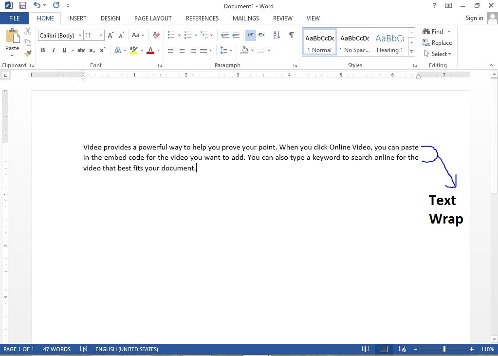 Text Wrap in MS Word - computer free courses