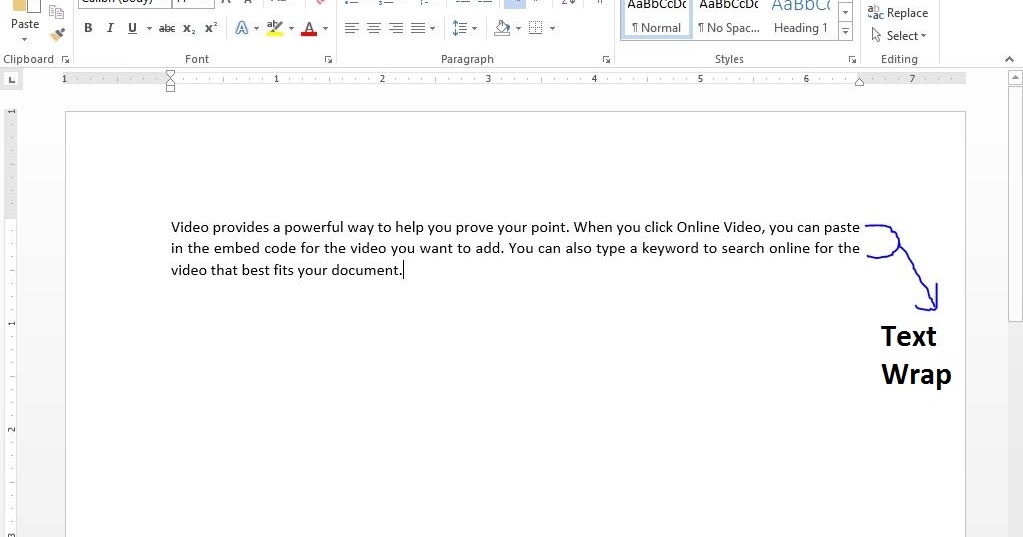 Text Wrap in MS Word - computer free courses