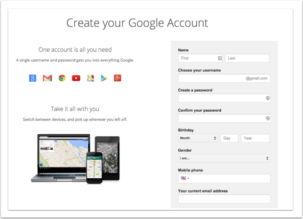 Register a new Gmail and sign in to Gmail