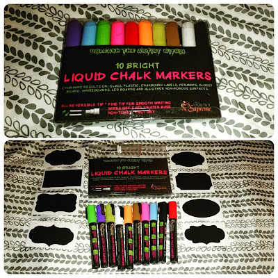 A little bit of everything : Liquid chalk markers w/chalkboard labels