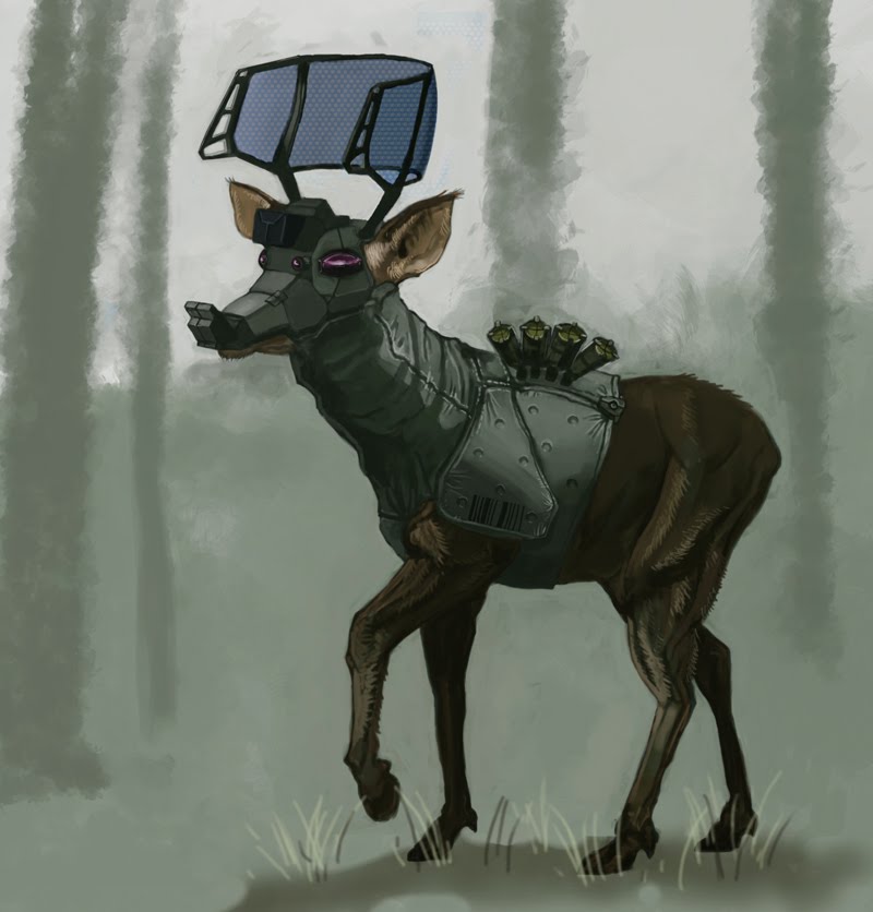 John McKenna Illustration: Cyborg Deer!!!!