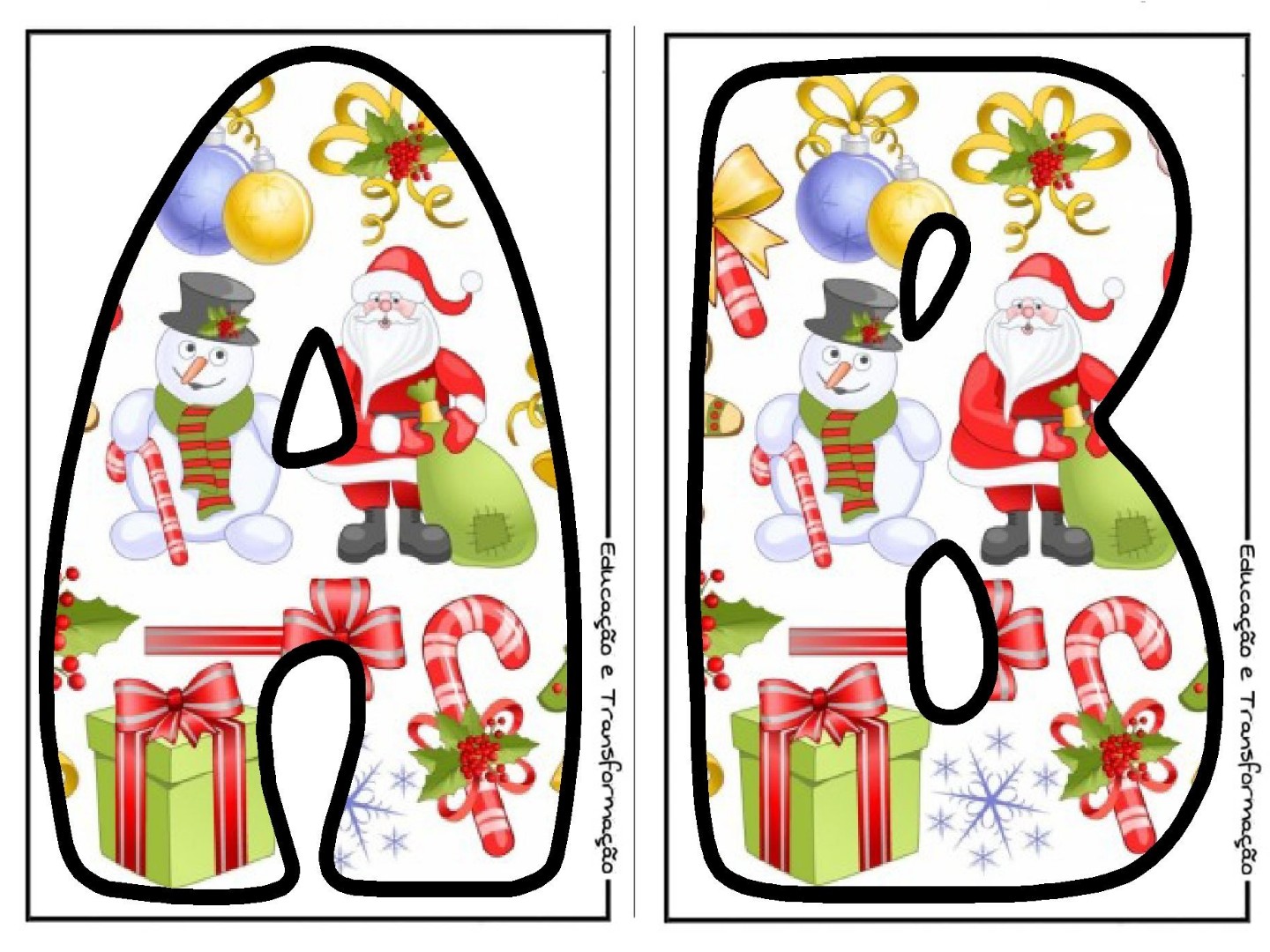 Natal: letras decoradas Letras personalizadas com a temática natalina ...