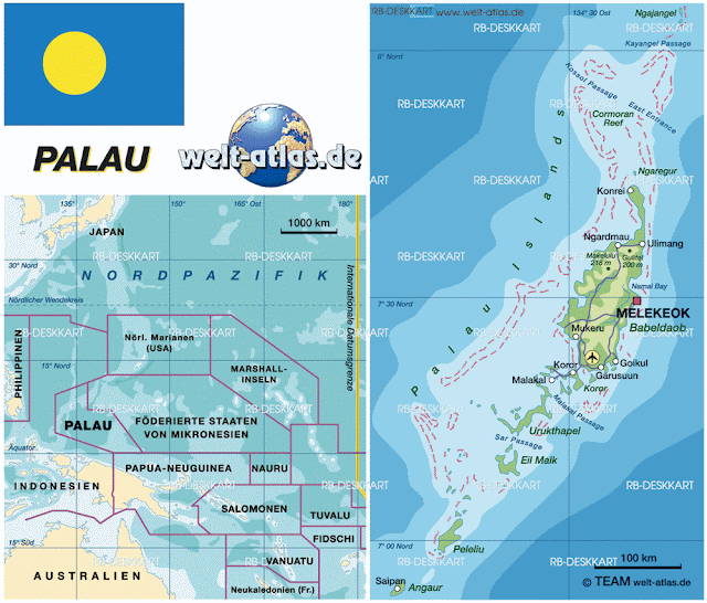 PALAU - GEOGRAPHICAL MAPS OF PALAU ~ Klima Naturali™