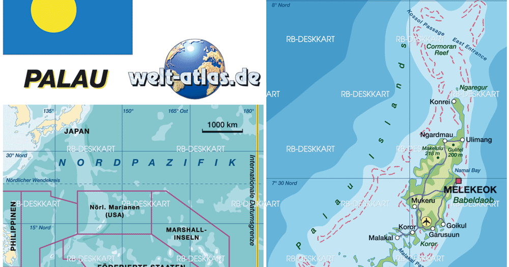 PALAU - GEOGRAPHICAL MAPS OF PALAU ~ Klima Naturali™