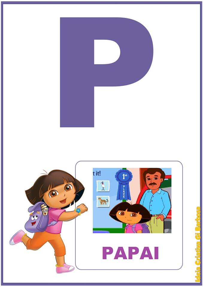 Alfabeto Ilustrado Dora Aventureira para Parede Espaço do Educador
