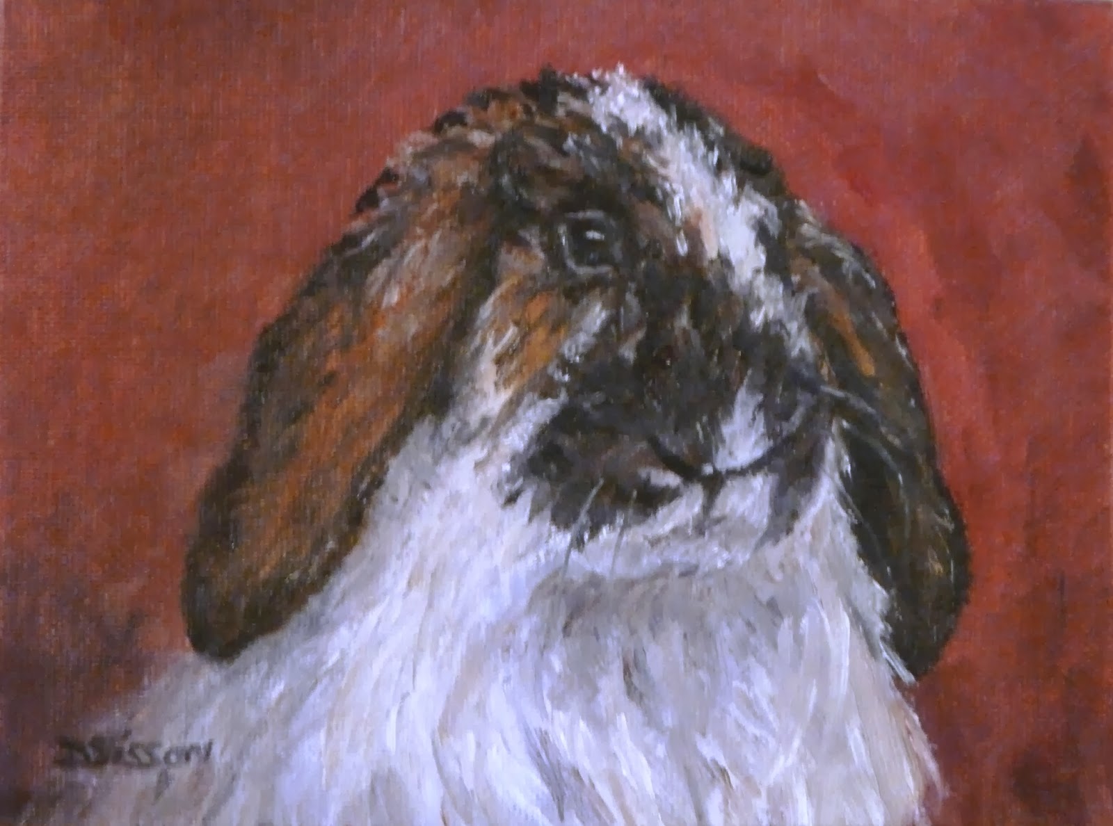 Daily Painting Projects: Furry Lop-Eared Rabbit Oil Painting Pet ...