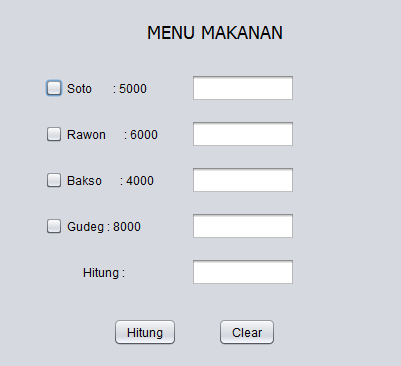 Membuat aplikasi pesanan makanan sederhana dengan Java Netbeans