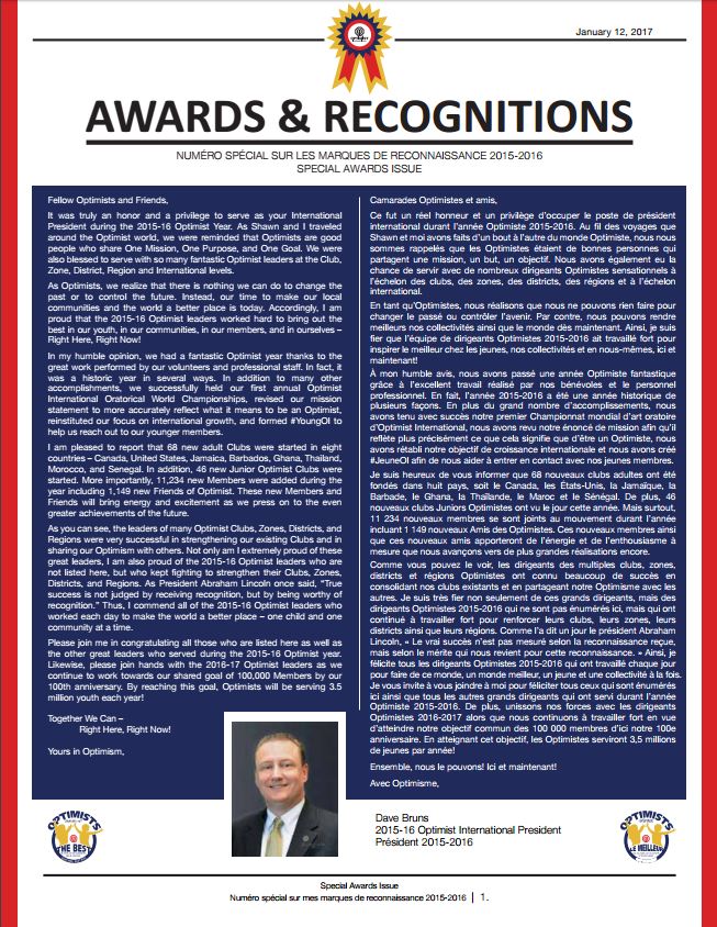 PNW District Optimist Clubs: Optimist Clubs are recognized for 2015 ...