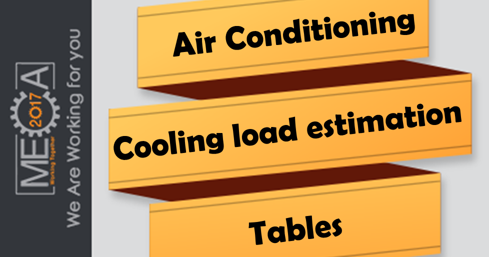 Cooling.load.estimation.tables-Air.conditioning | Meca 2017 - Term 7