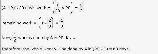 Aptitude: A and B can together finish a work 30 days. They worked ...
