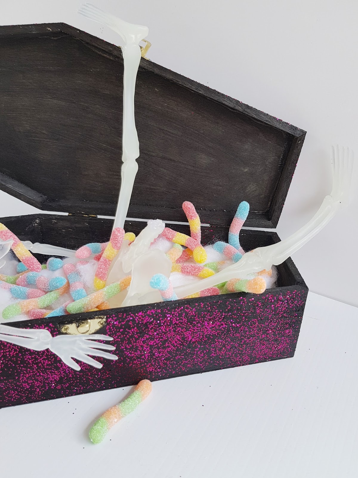 How to make a Glitter Candy Coffin treat box | HALLOWEEN DIY | Now ...