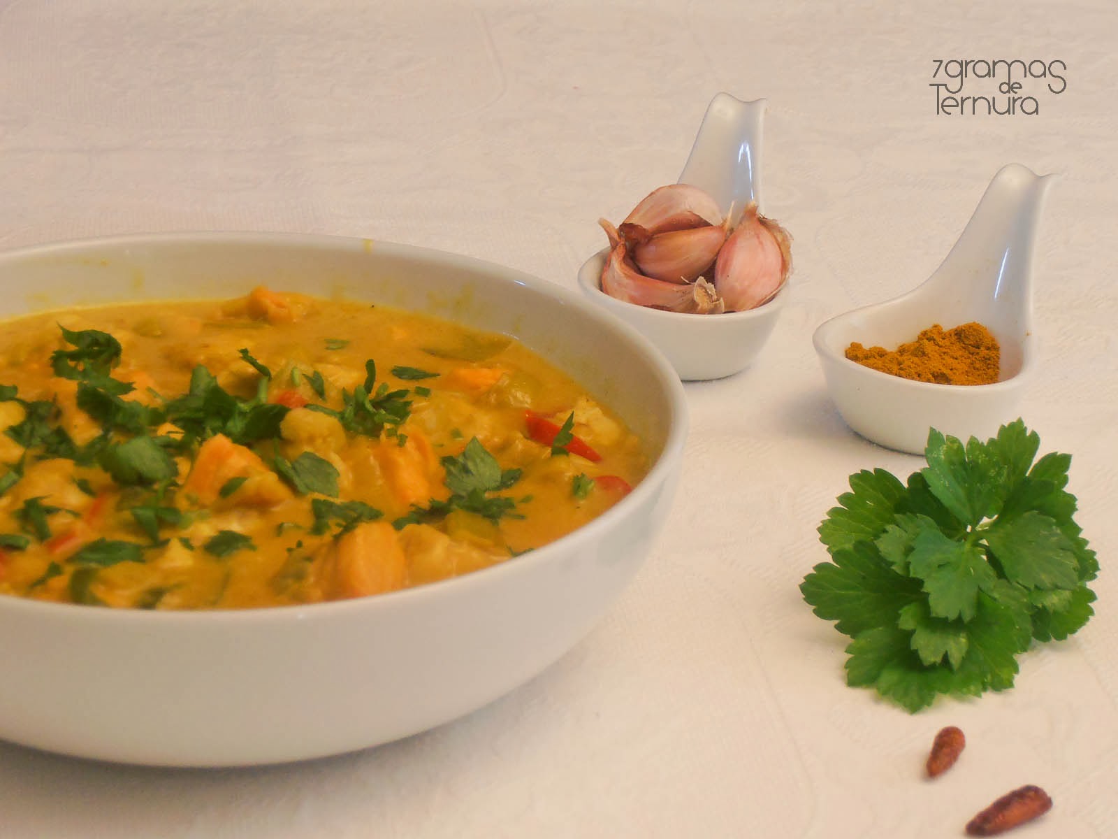 Caril de Peixe e Legumes com Arroz Integral | 7gramas de ternura