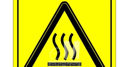 Stiker Safety Sign - Awas Permukaan Panas - Cutting Sticker | eM Sticker