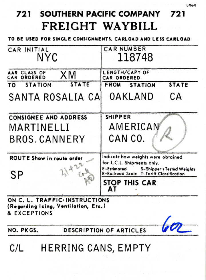 modeling the SP: Waybills, Part 56: a Western Pacific shipper guide